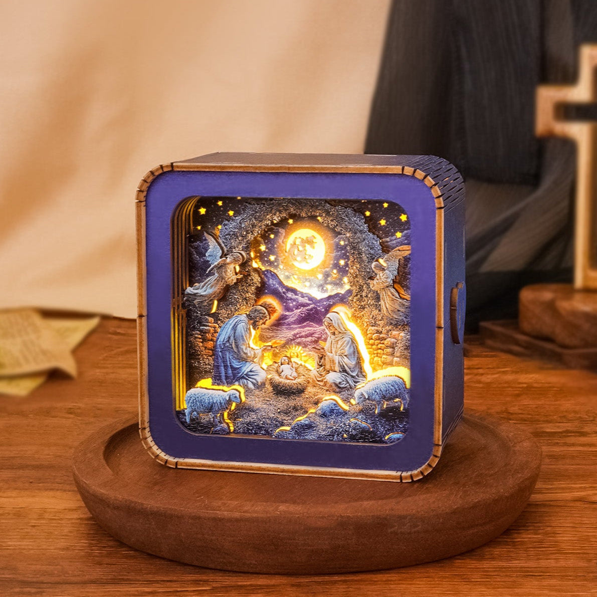 Woodbests 3D Wooden Puzzle Night Light, 3D Puzzle Night Lamp - Nativity ...