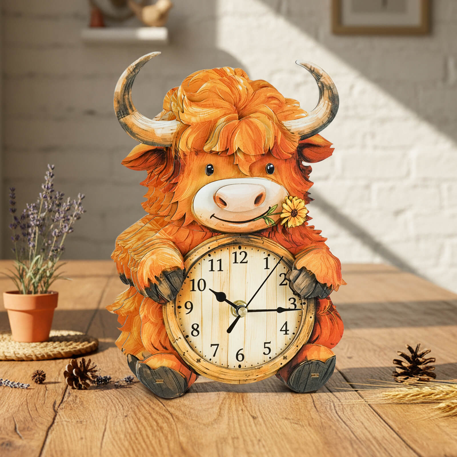 Highland Cattle – DIY Wooden Clock, 3D Puzzle Craft Kit – uk.woodbests