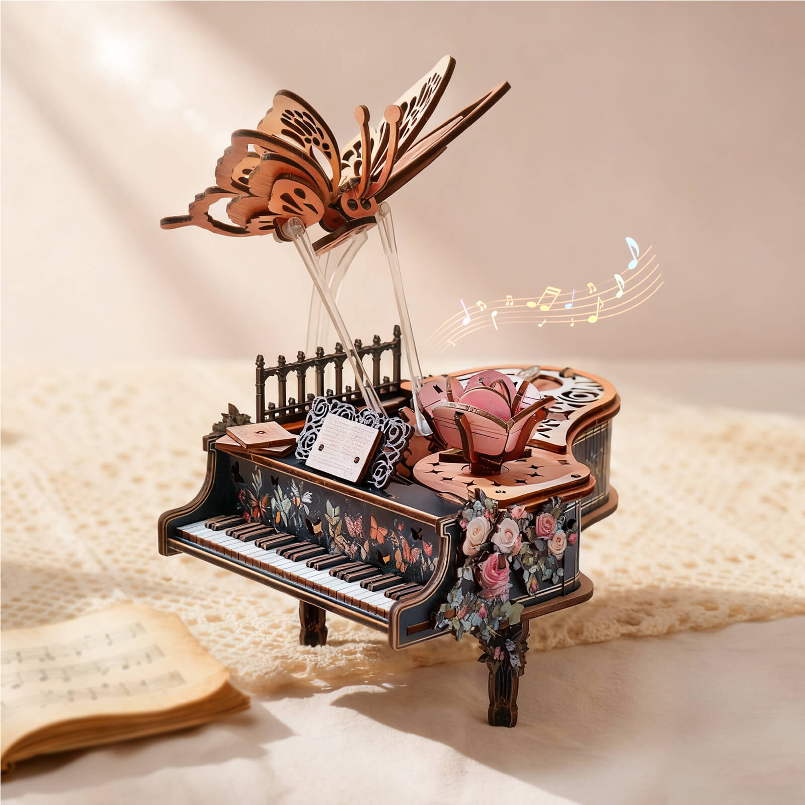 Floral Waltz – DIY Wooden Music Box, 3D Puzzle Craft Kit – uk.woodbests