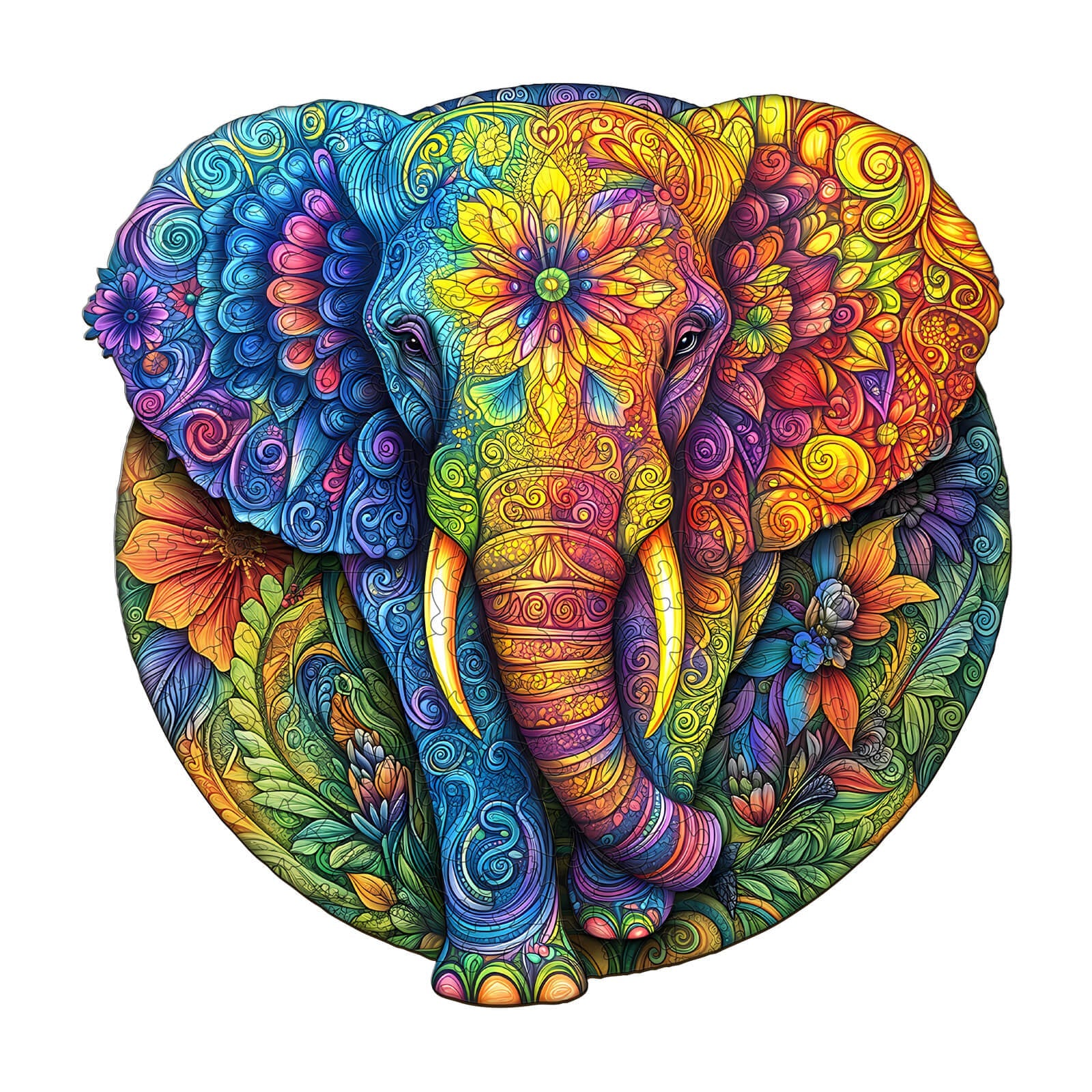 WOODBESTS |Mandala Elephant Wooden Puzzle – uk.woodbests